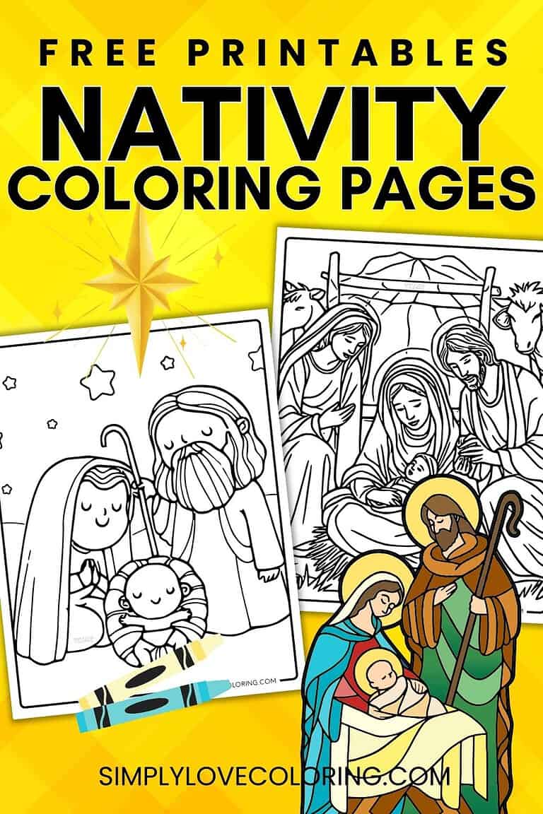 Nativity Coloring Pages (Free PDF Printables) - Simply Love Coloring