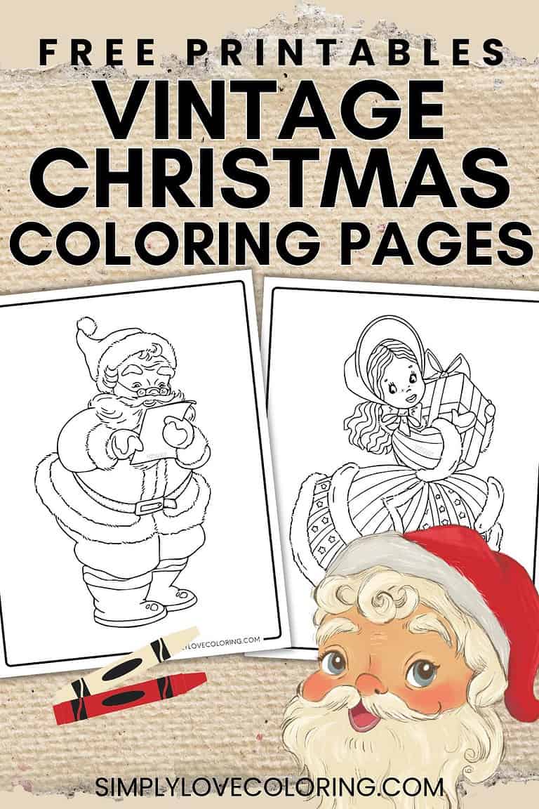 Vintage Christmas Coloring Pages (Free PDF Printables) - Simply Love ...