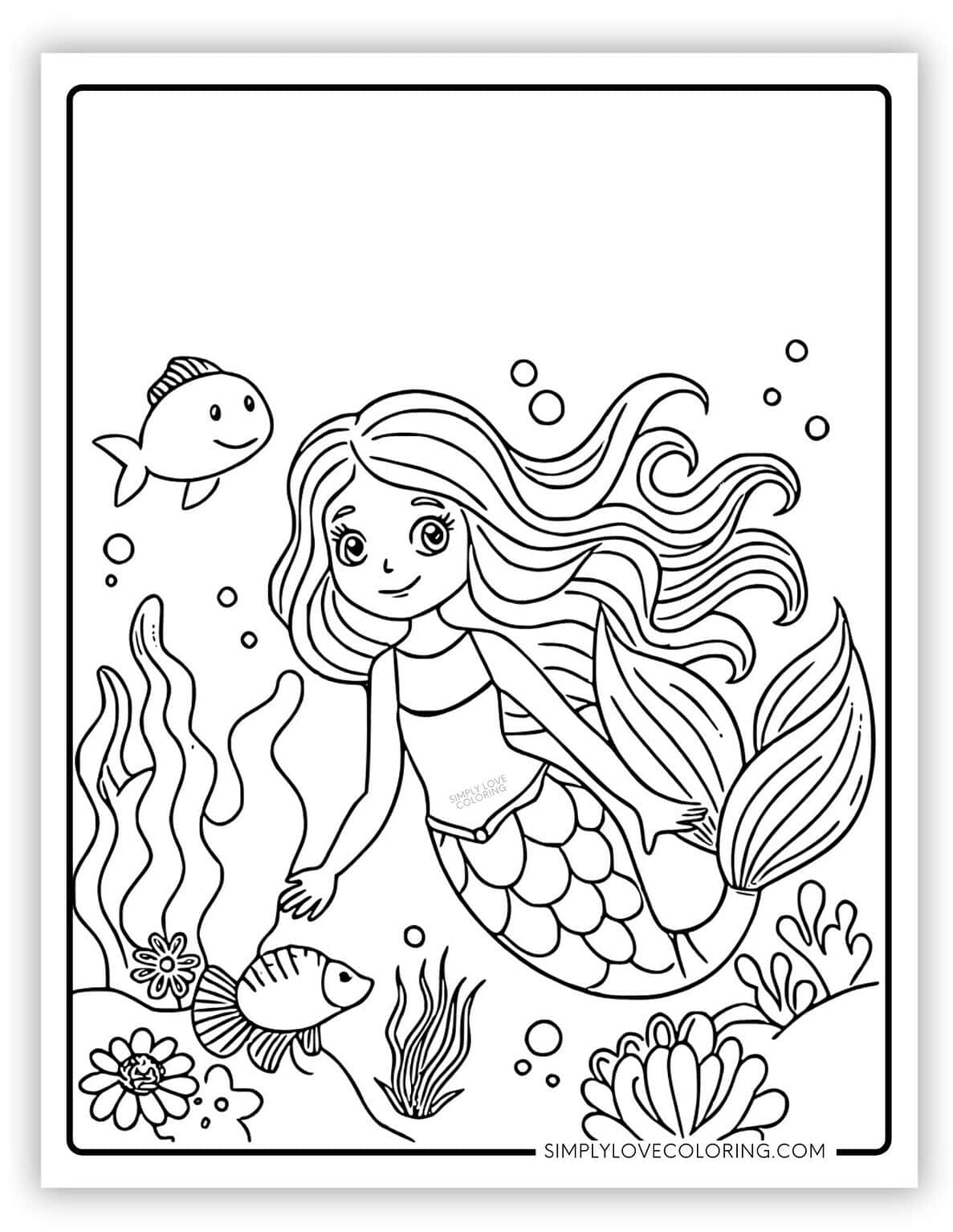 Mermaid Coloring Pages (Free PDF Printables) - Simply Love Coloring