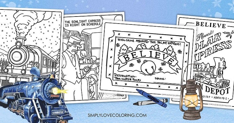 Polar Express Coloring Pages (Free PDF Printables) - Simply Love Coloring