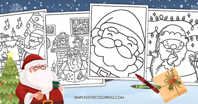 Santa Claus Coloring Pages (Free PDF Printables) - Simply Love Coloring