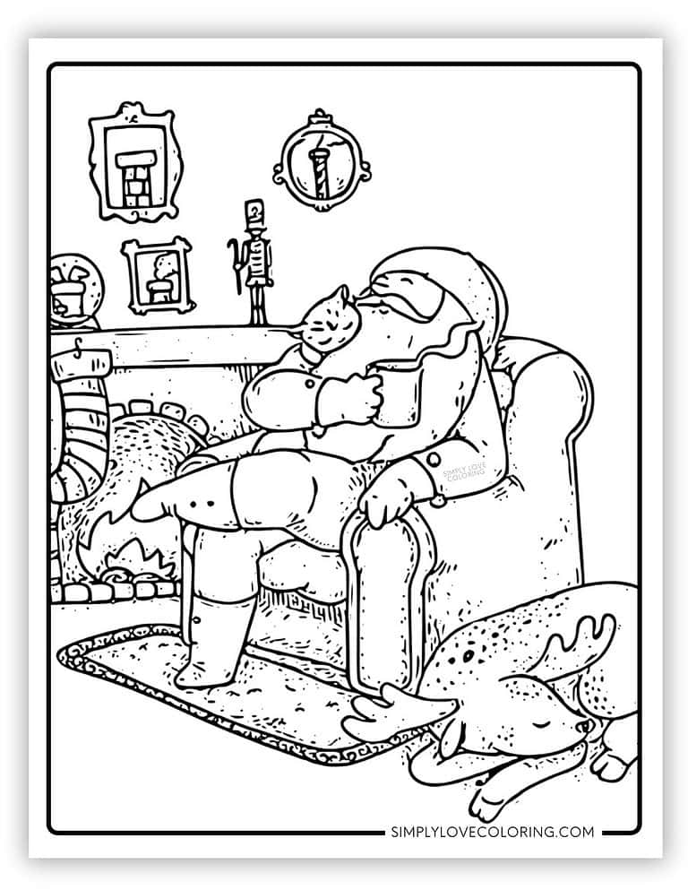 Santa Claus Coloring Pages (Free PDF Printables) - Simply Love Coloring