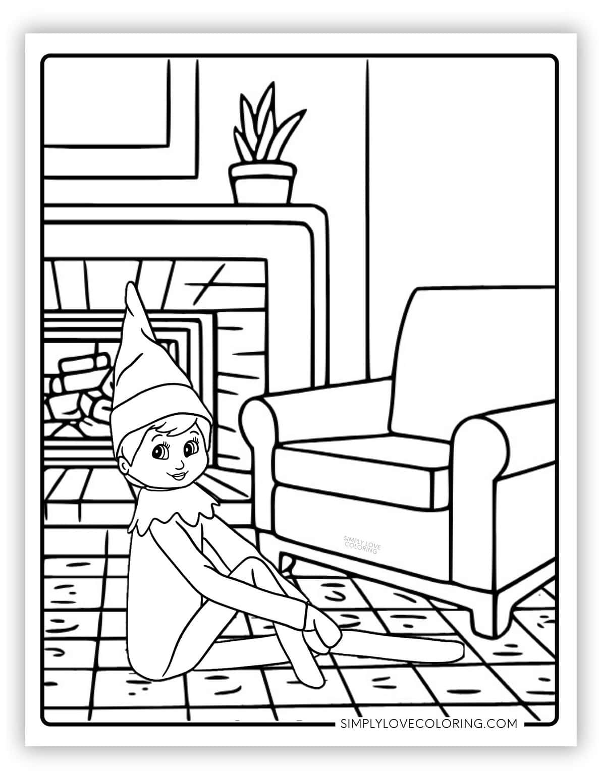 Elf on the Shelf Coloring Pages (Free PDF Printables) - Simply Love ...