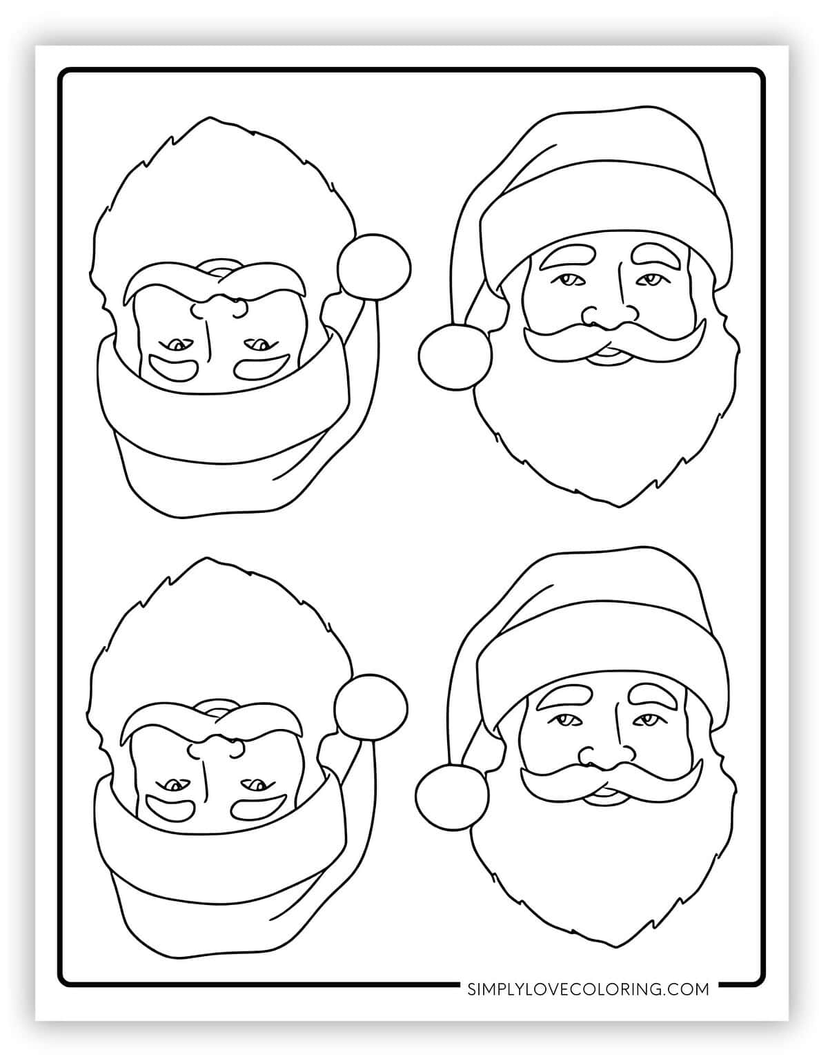 Santa Templates (Free PDF Printables) - Simply Love Coloring