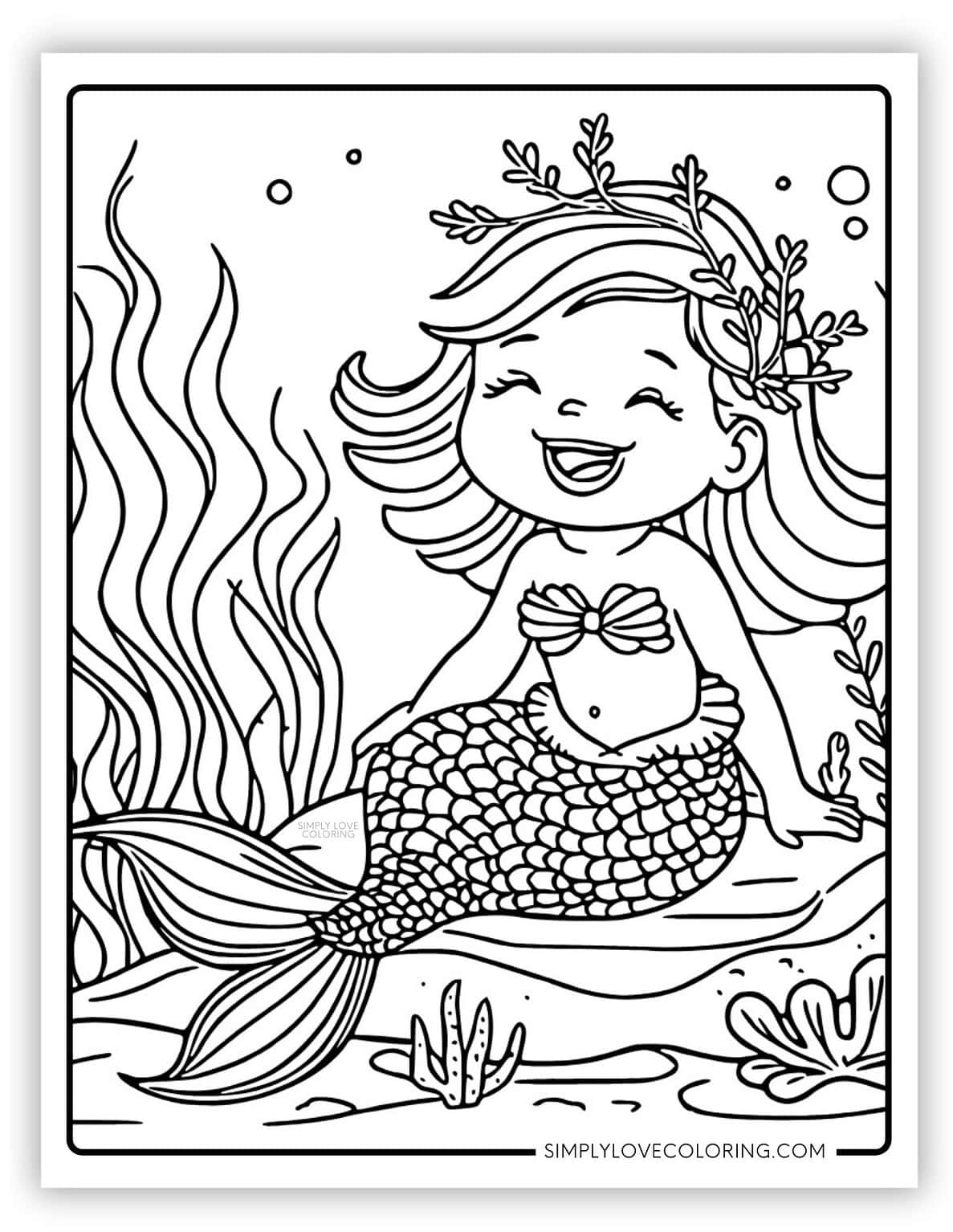 Mermaid Coloring Pages (Free PDF Printables) - Simply Love Coloring