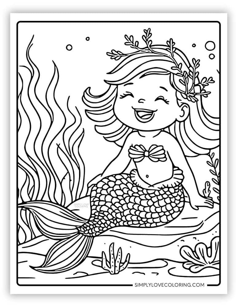 Mermaid Coloring Pages (Free PDF Printables) - Simply Love Coloring