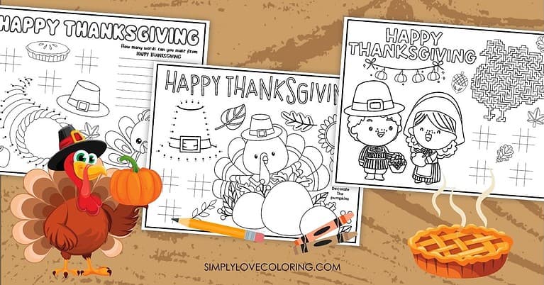 Thanksgiving Activity Placemats (Free PDF Printables) - Simply Love ...