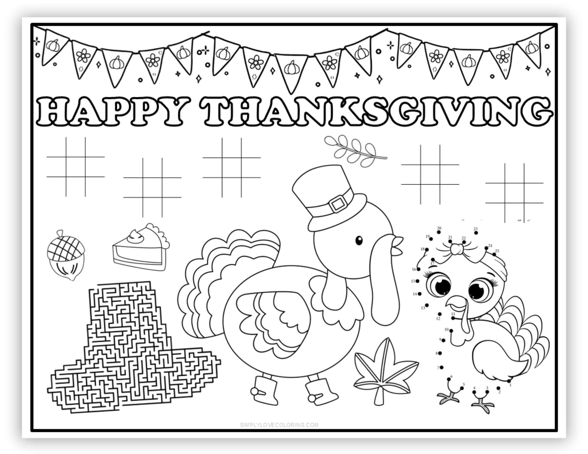 Thanksgiving Activity Placemats (Free PDF Printables) - Simply Love ...