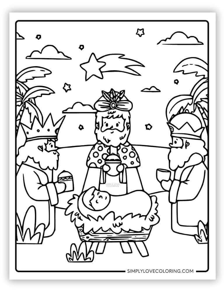 Nativity Coloring Pages (Free PDF Printables) - Simply Love Coloring