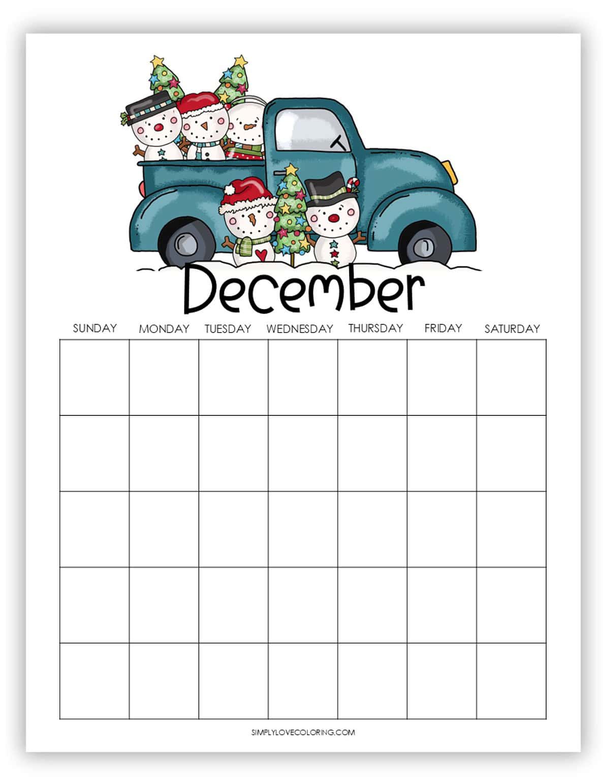 December Planner Printables (Free PDF Downloads) - Simply Love Coloring