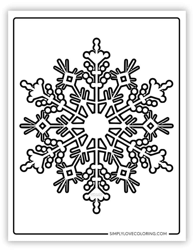 Snowflake Coloring Pages (Free PDF Printables) - Simply Love Coloring