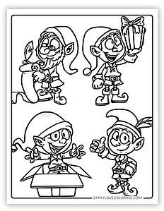 Elf Coloring Pages (Free PDF Printables) - Simply Love Coloring