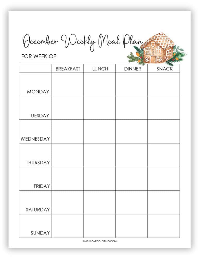 December Planner Printables (Free PDF Downloads) - Simply Love Coloring
