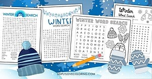 Winter Word Search (Free PDF Printables) - Simply Love Coloring