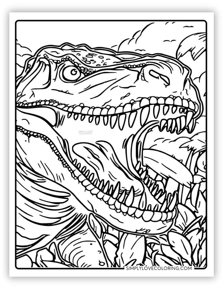 T Rex Coloring Pages (Free PDF Printables) - Simply Love Coloring
