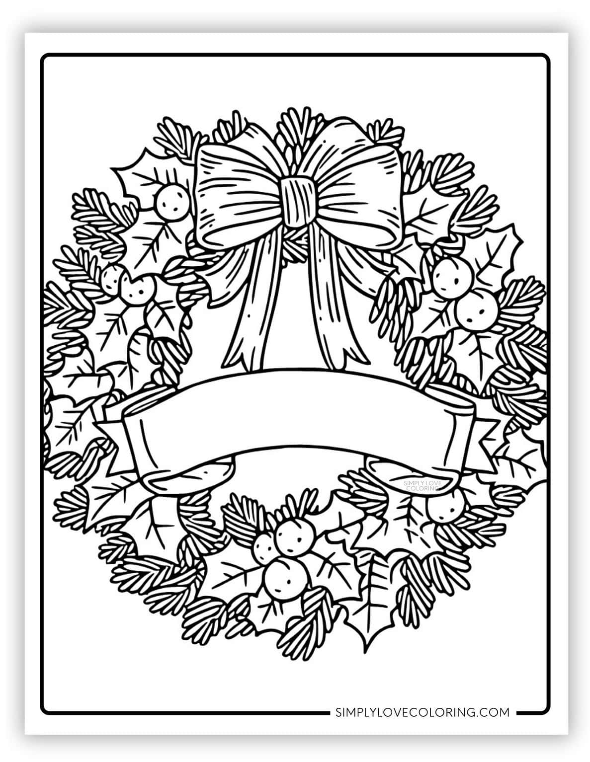 Christmas Wreath Coloring Pages - Simply Love Coloring