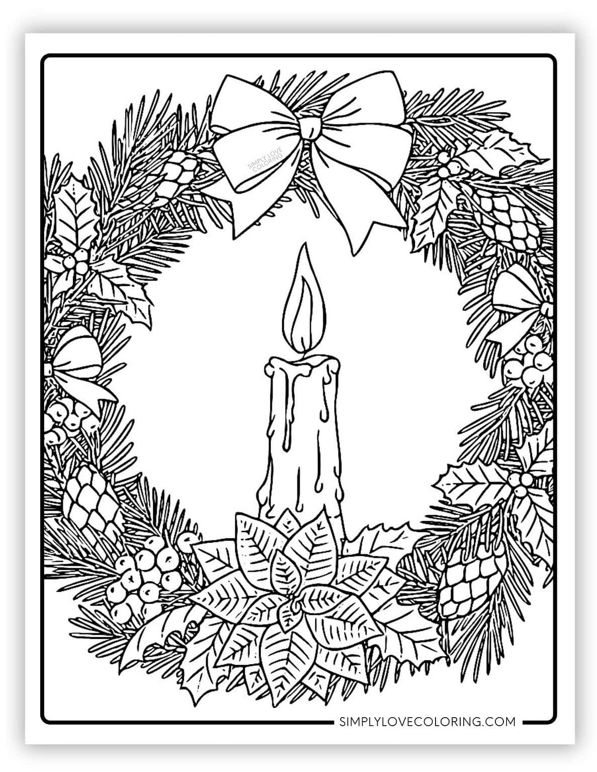 Christmas Wreath Coloring Pages - Simply Love Coloring
