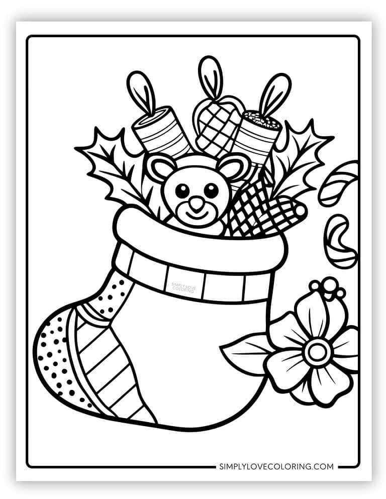Christmas Stocking Coloring Pages (Free PDF Printables) - Simply Love ...