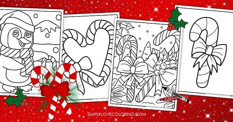 Candy Cane Coloring Pages (Free PDF Printables) - Simply Love Coloring