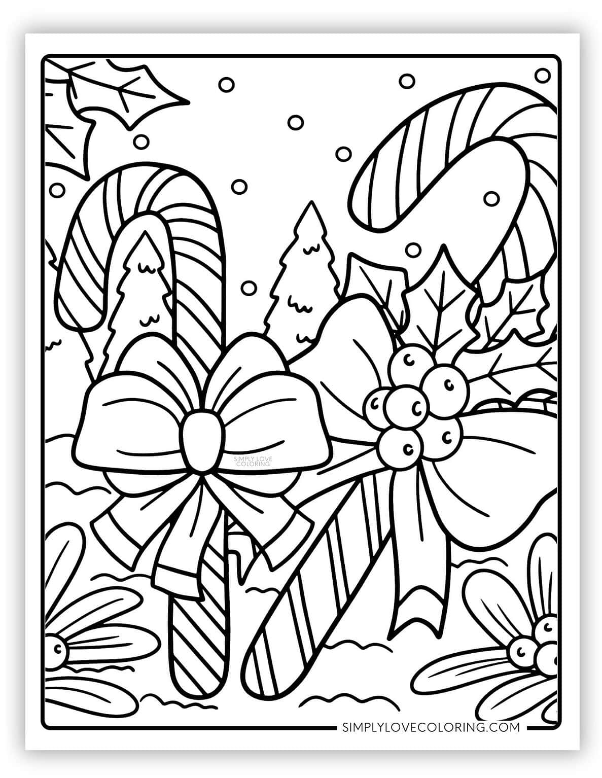 Candy Cane Coloring Pages (Free PDF Printables) - Simply Love Coloring