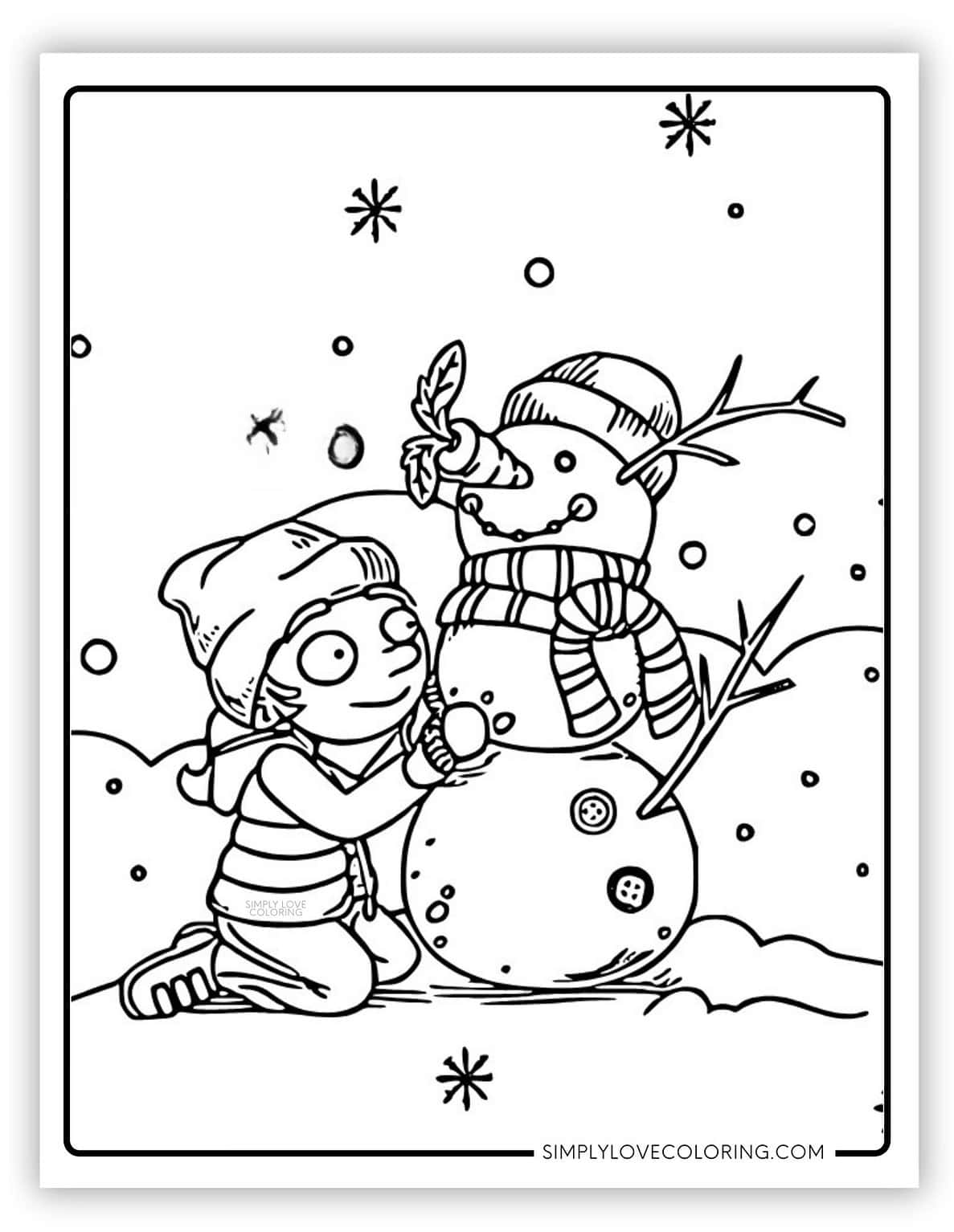 Snowman Coloring Pages (Free PDF Printables) - Simply Love Coloring