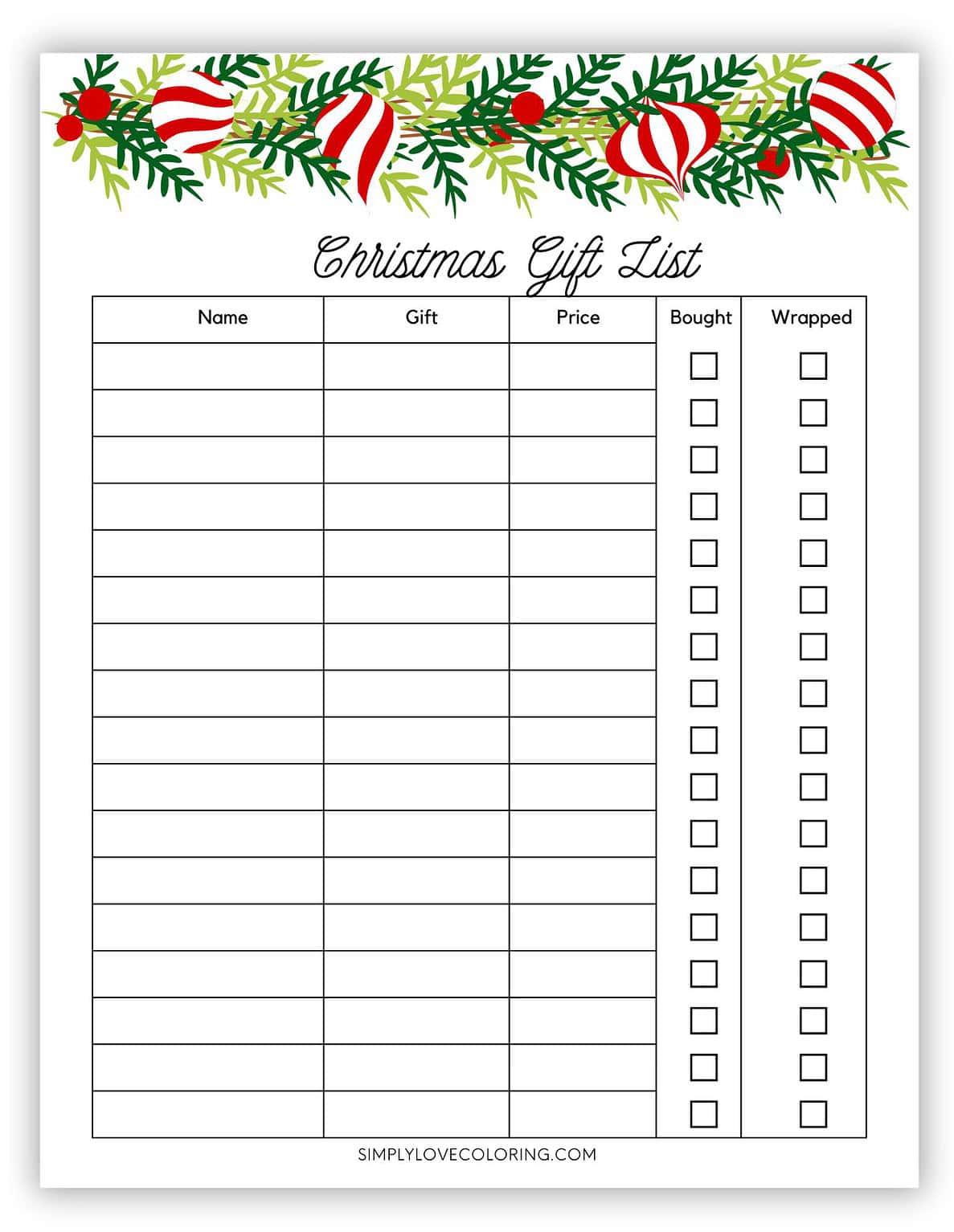 Fun Christmas List Printables (Free PDF Printables) - Simply Love Coloring