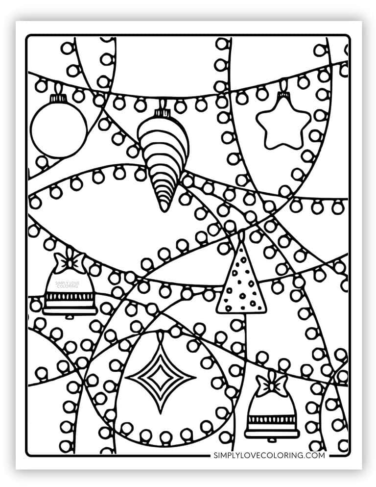 Christmas Lights Coloring Pages (Free PDF Printables) - Simply Love ...
