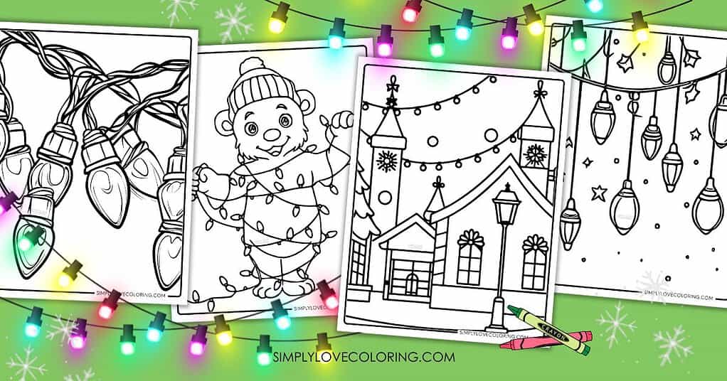 Christmas Lights Coloring Pages (Free PDF Printables) - Simply Love ...