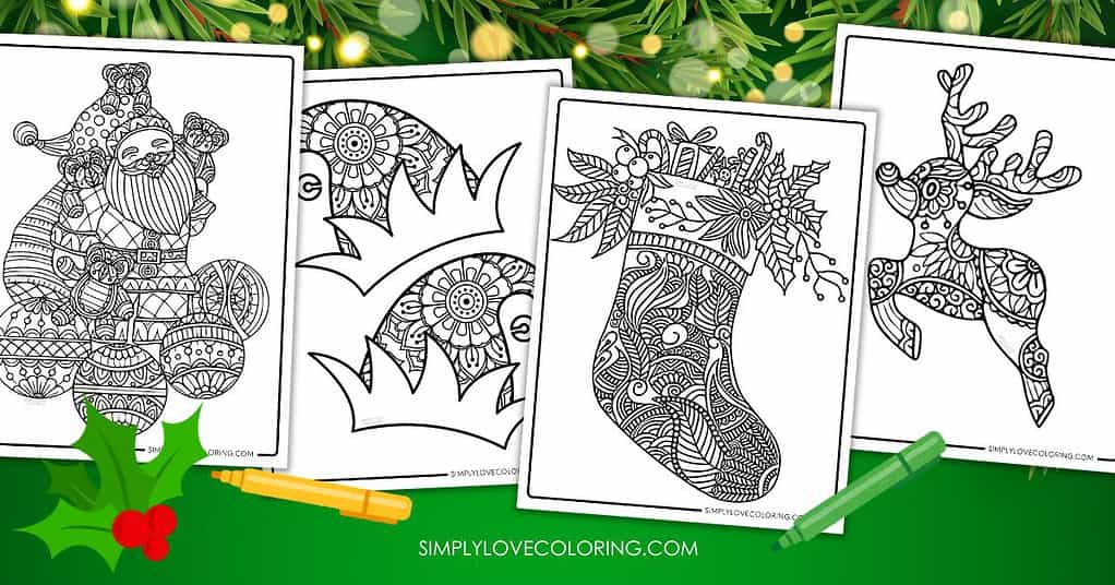 Christmas Mandala Coloring Pages (Free PDF Printables) - Simply Love ...