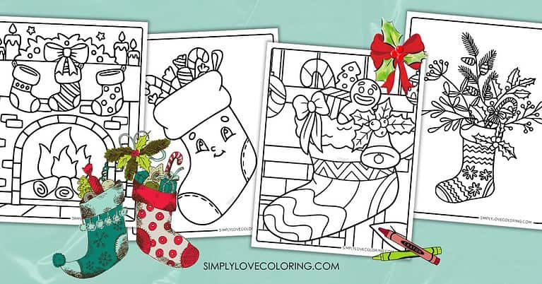 Christmas Stocking Coloring Pages (Free PDF Printables) - Simply Love ...
