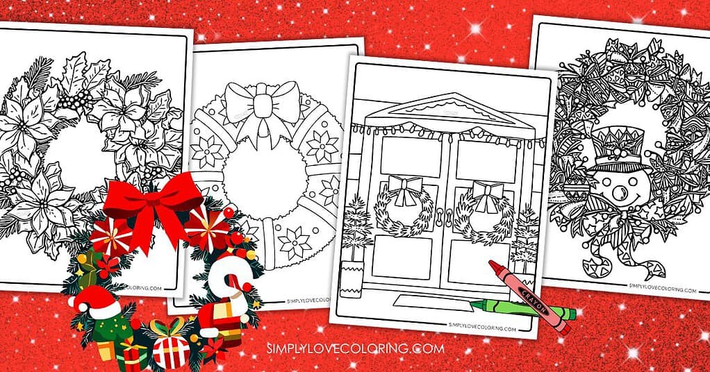 Christmas Wreath Coloring Pages - Simply Love Coloring