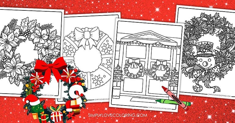 Christmas Wreath Coloring Pages - Simply Love Coloring