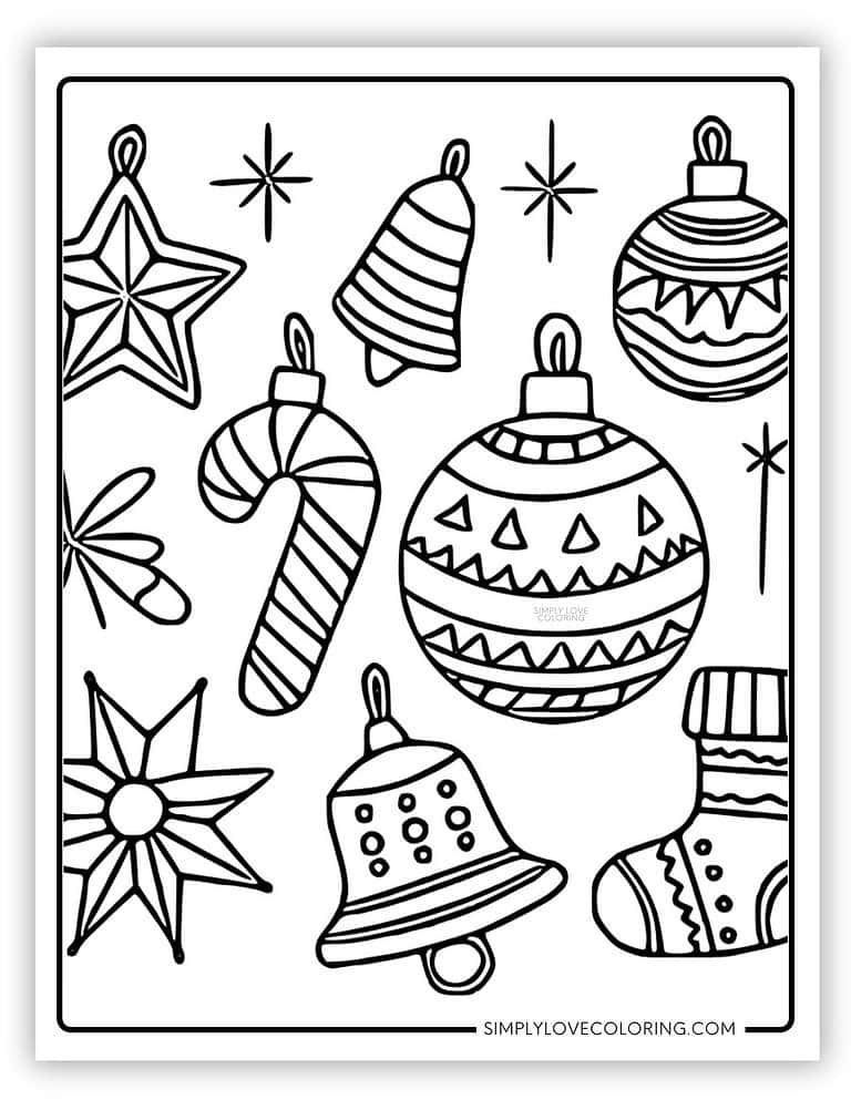 Christmas Ornament Coloring Pages (Free PDF Printables) - Simply Love ...