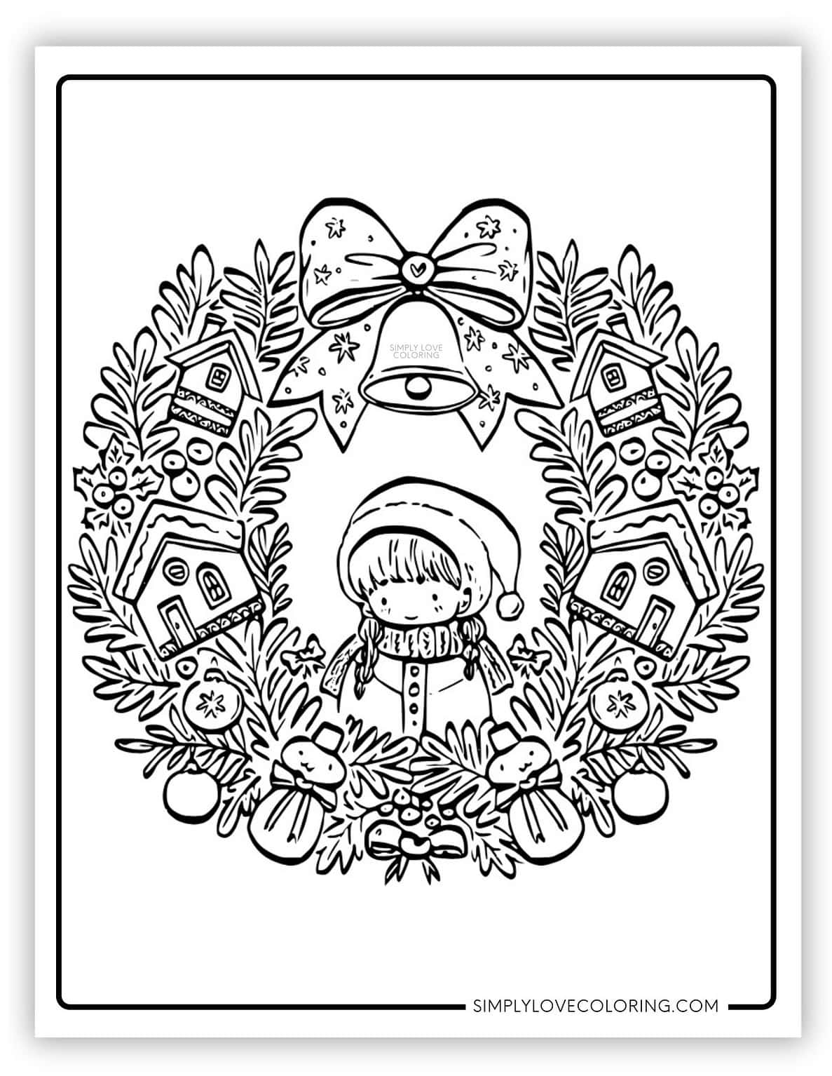 Christmas Wreath Coloring Pages - Simply Love Coloring