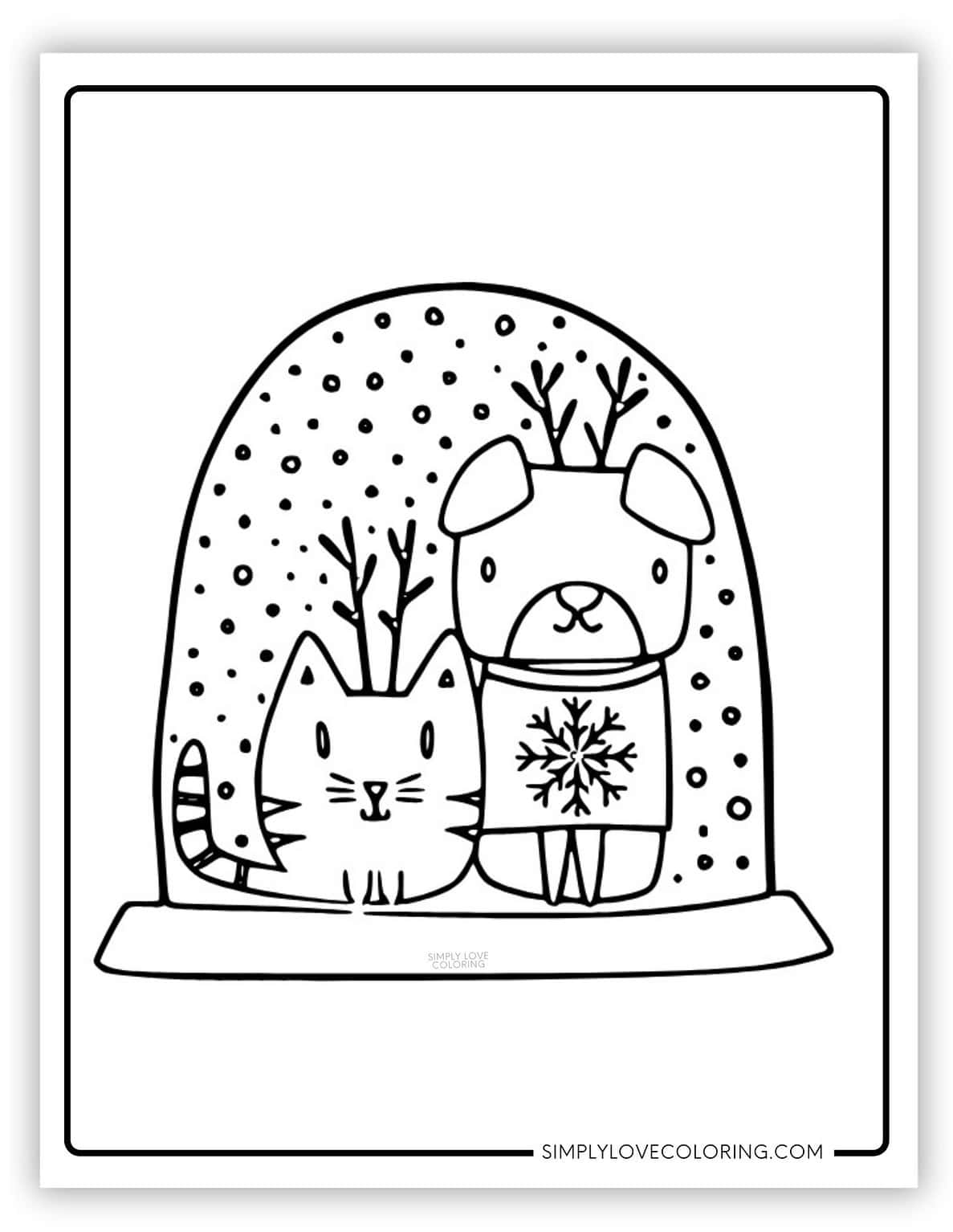 Snow Globe Coloring Pages (Free PDF Printables) - Simply Love Coloring
