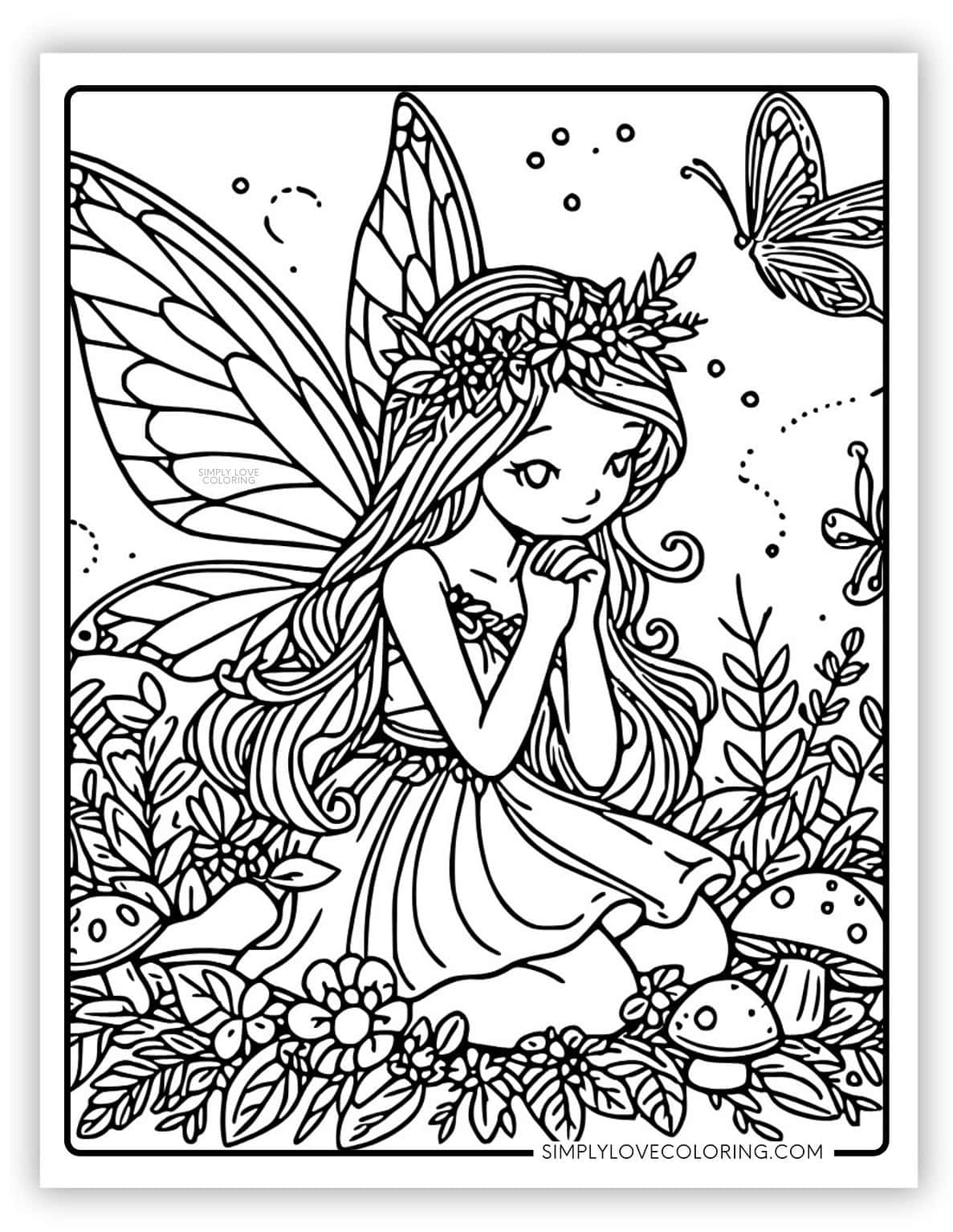 Fairy Coloring Pages (Free PDF Printables) - Simply Love Coloring