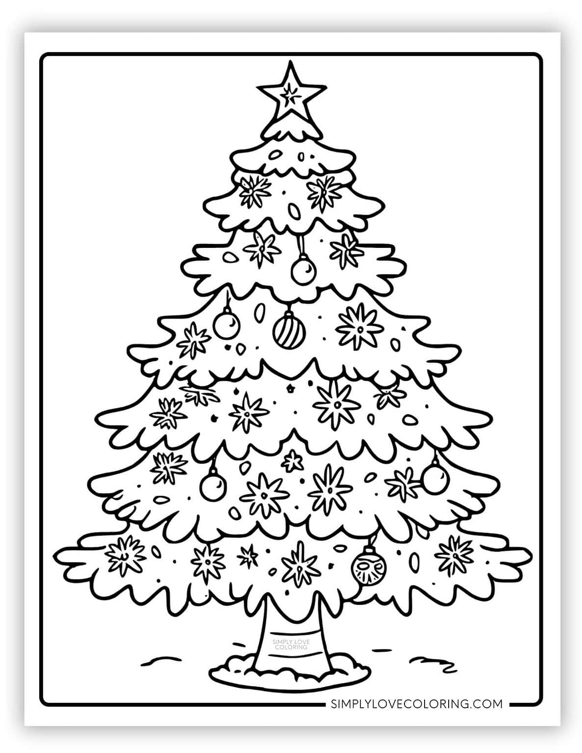 Christmas Tree Coloring Pages (Free PDF Printables) - Simply Love Coloring