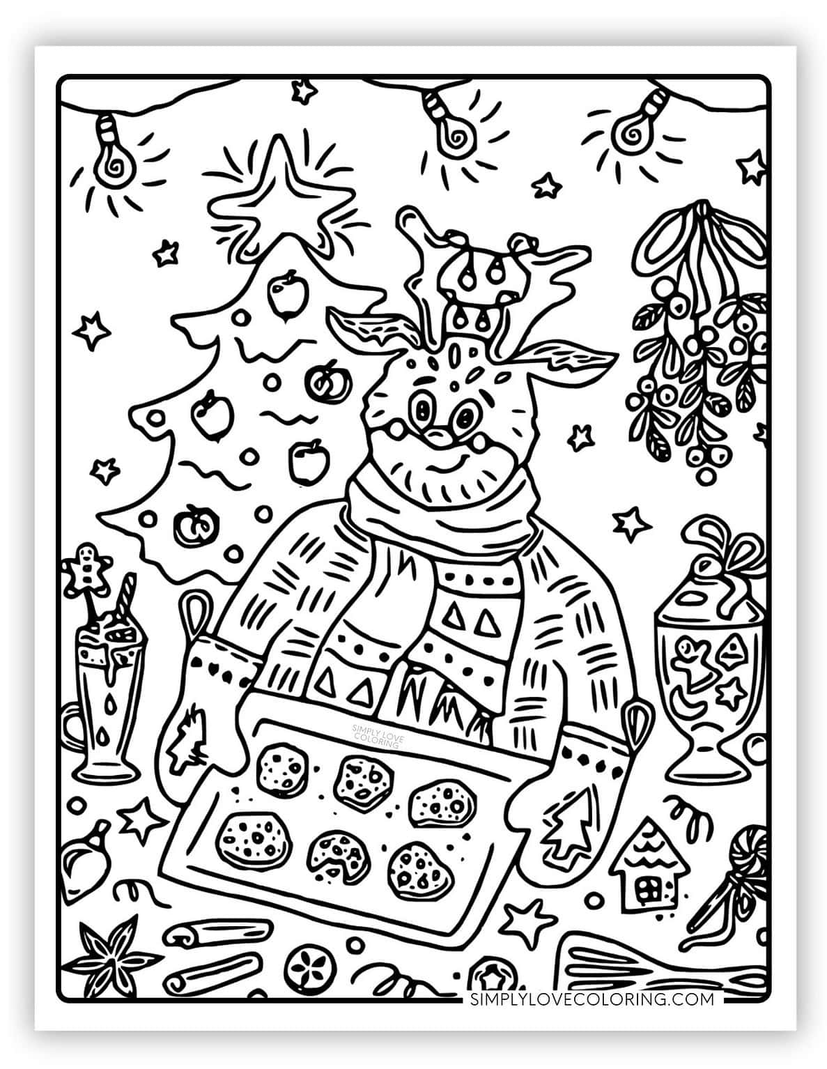Reindeer Coloring Pages (Free PDF Printables) - Simply Love Coloring