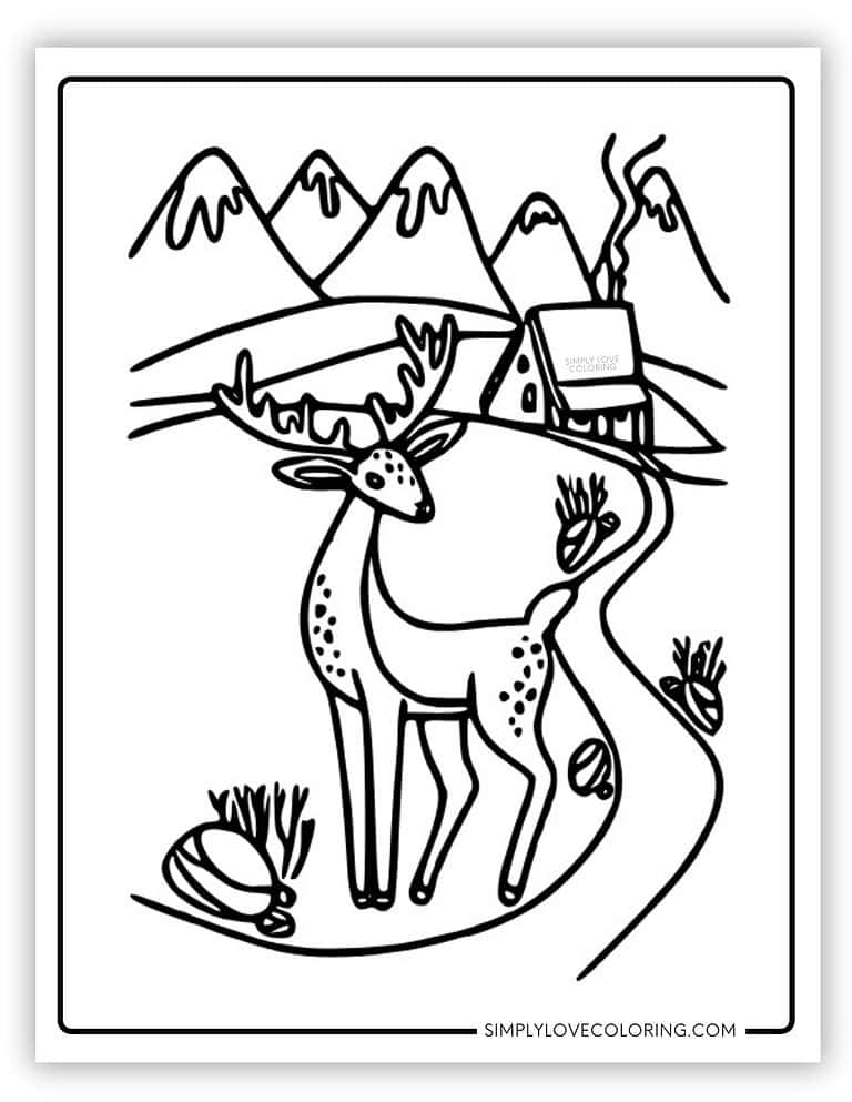 Reindeer Coloring Pages (Free PDF Printables) - Simply Love Coloring