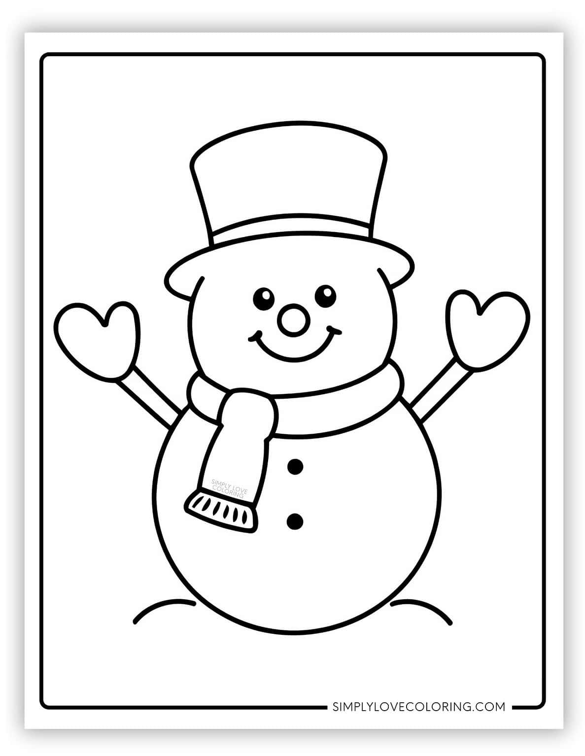 Snowman Coloring Pages (Free PDF Printables) - Simply Love Coloring