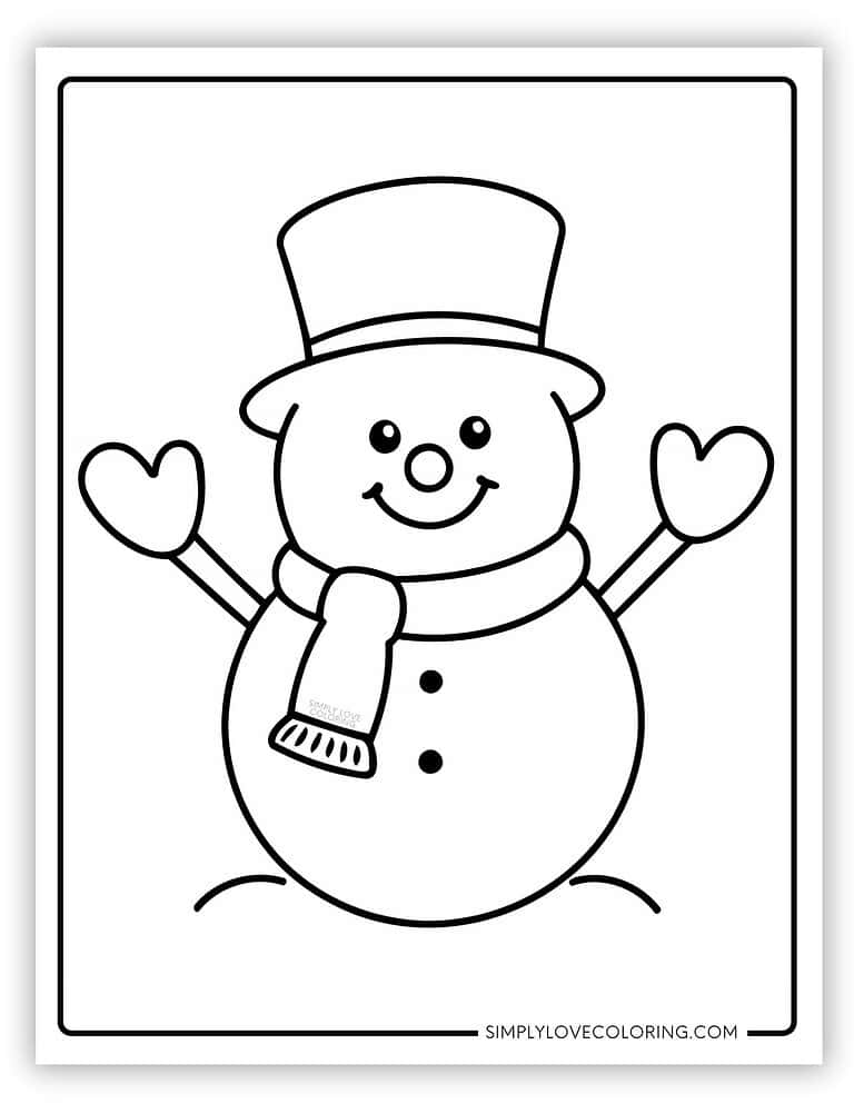 Snowman Coloring Pages (Free PDF Printables) - Simply Love Coloring