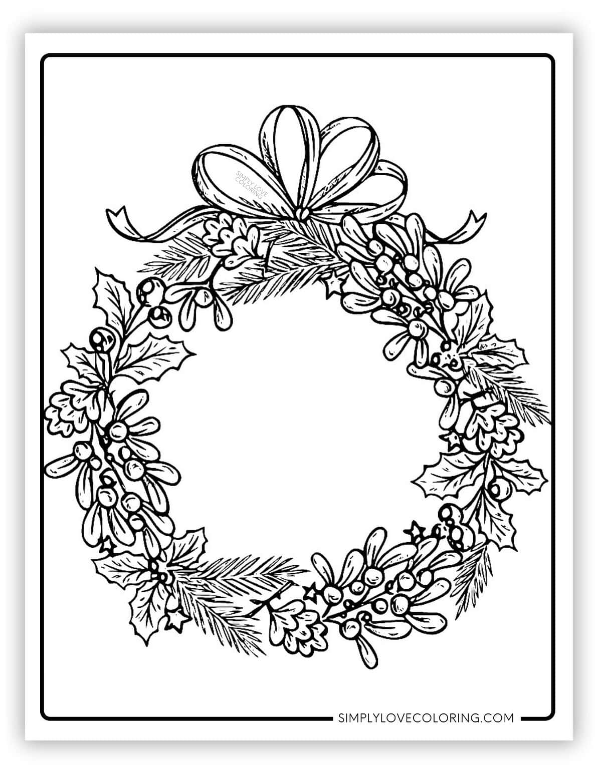 Christmas Wreath Coloring Pages - Simply Love Coloring