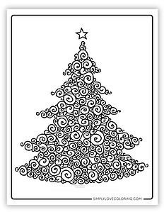 Christmas Tree Coloring Pages (Free PDF Printables) - Simply Love Coloring