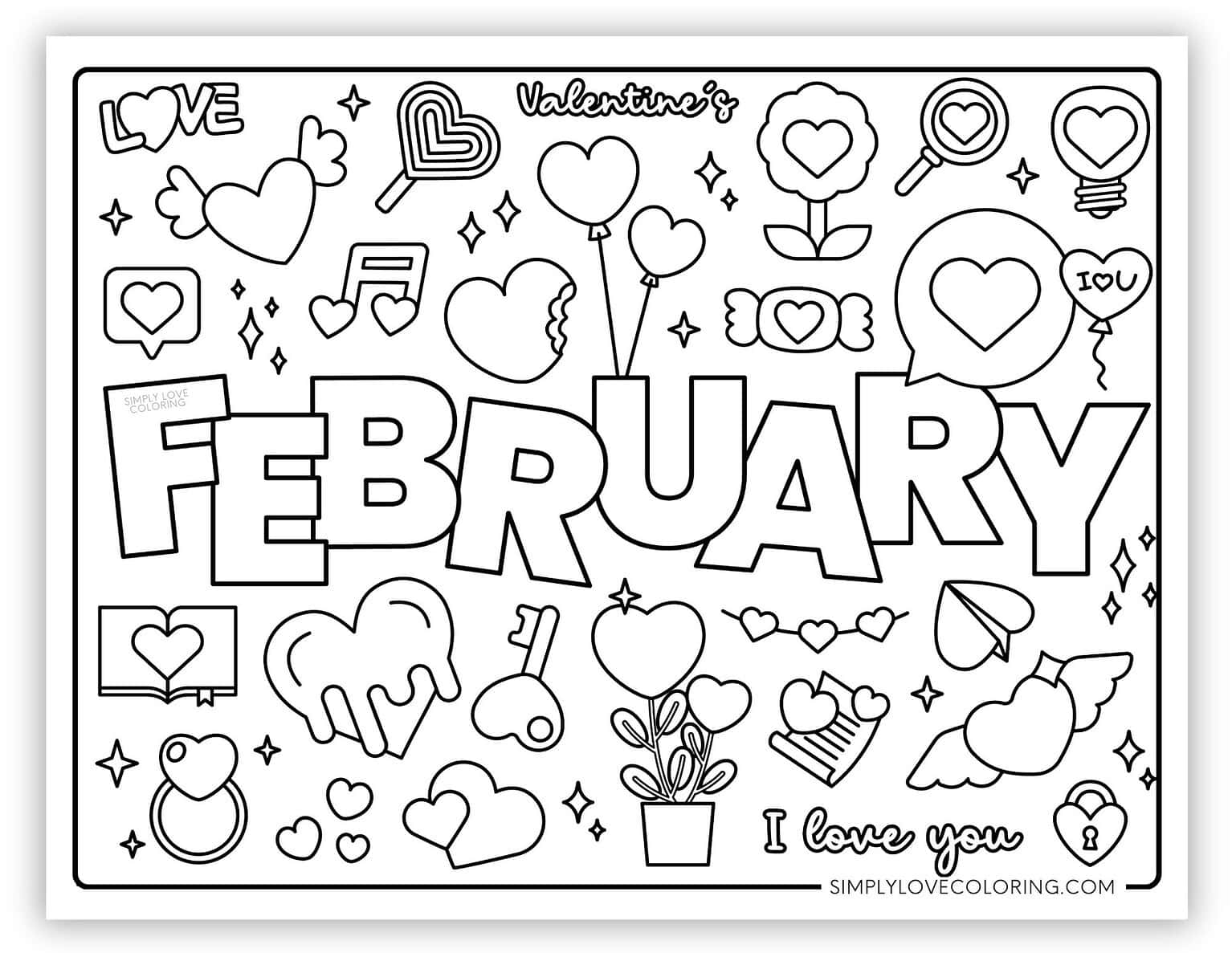 February Coloring Pages (Free PDF Printables) - Simply Love Coloring