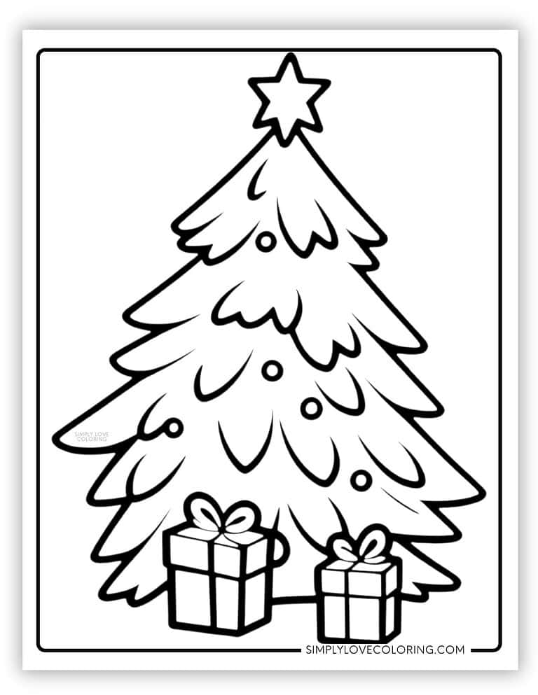 Christmas Tree Coloring Pages (Free PDF Printables) - Simply Love Coloring