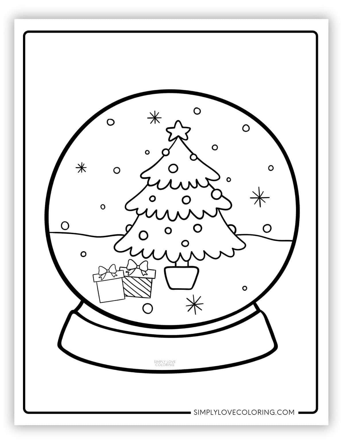 Snow Globe Coloring Pages (Free PDF Printables) - Simply Love Coloring