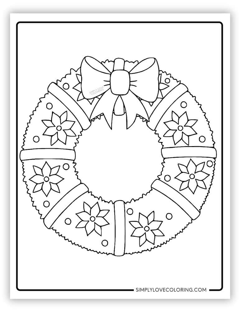 Christmas Wreath Coloring Pages - Simply Love Coloring