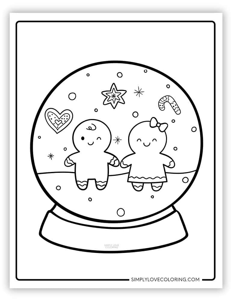 Snow Globe Coloring Pages (Free PDF Printables) - Simply Love Coloring