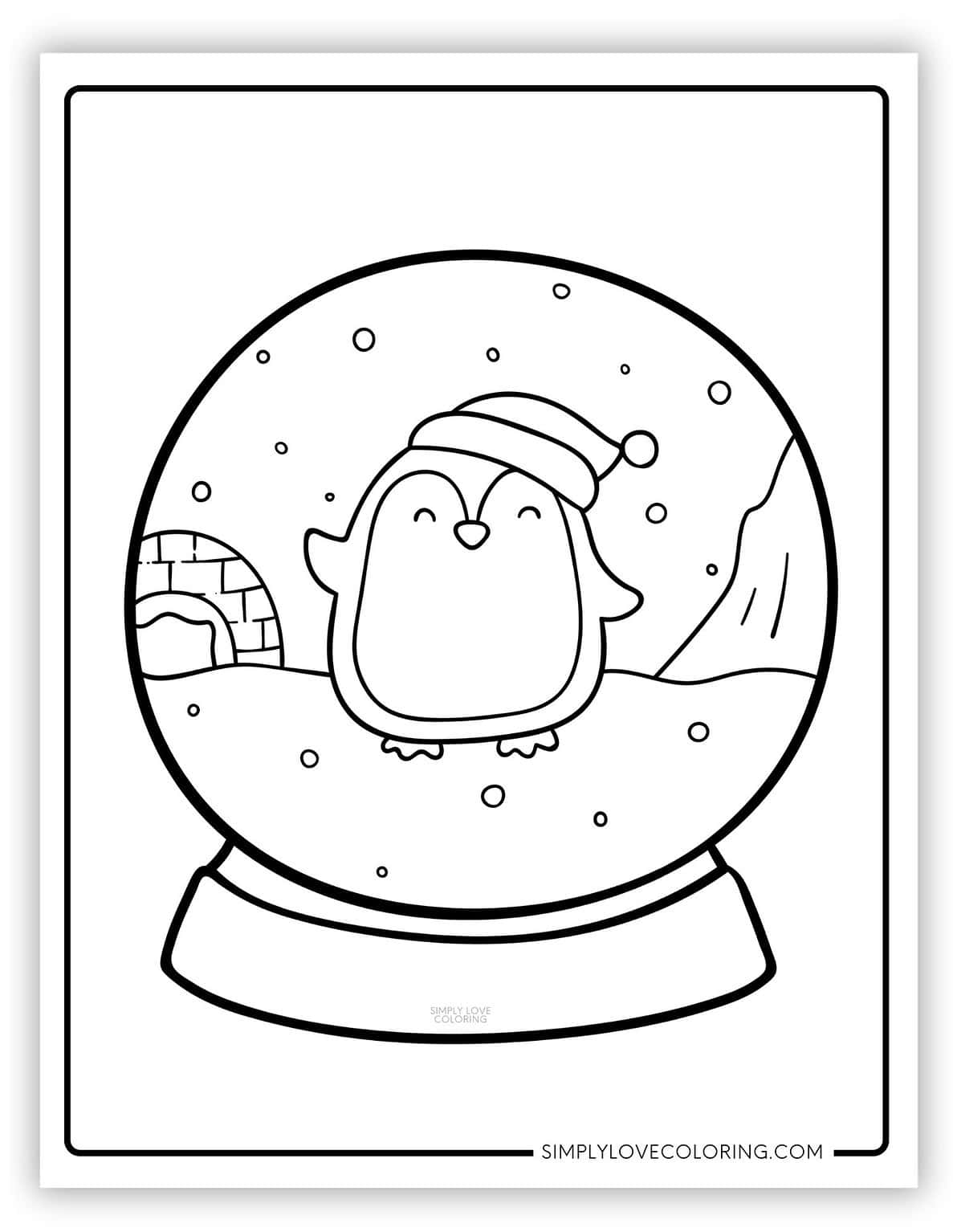 Snow Globe Coloring Pages (Free PDF Printables) - Simply Love Coloring