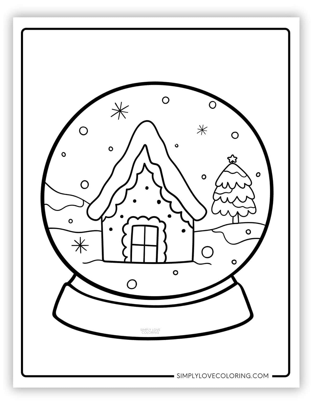 Snow Globe Coloring Pages (Free PDF Printables) - Simply Love Coloring